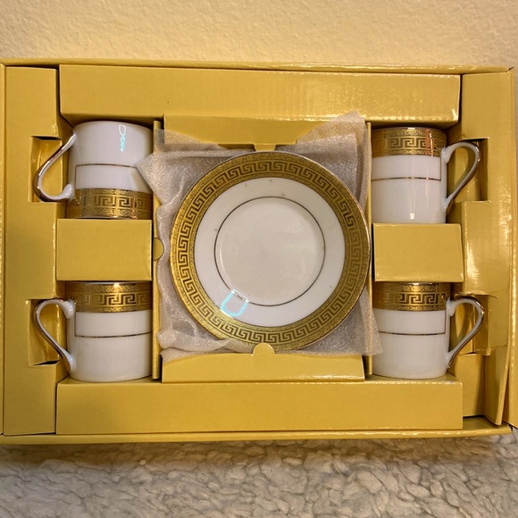 CC & T | Kitchen | New 8 Piece Demitasse Gold Greek Key Teaespresso Set ...